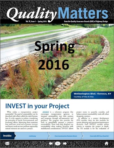 Quality Matters Newsletter Front Pages - Quality Matters Spring 2016